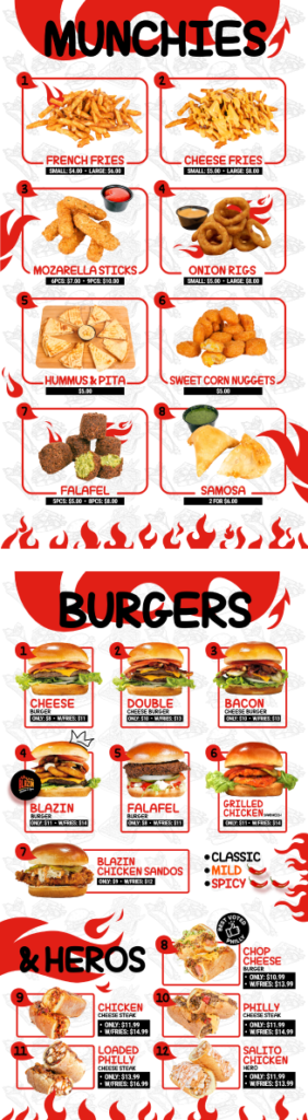 Menu – Blazin Chicken and Gyro